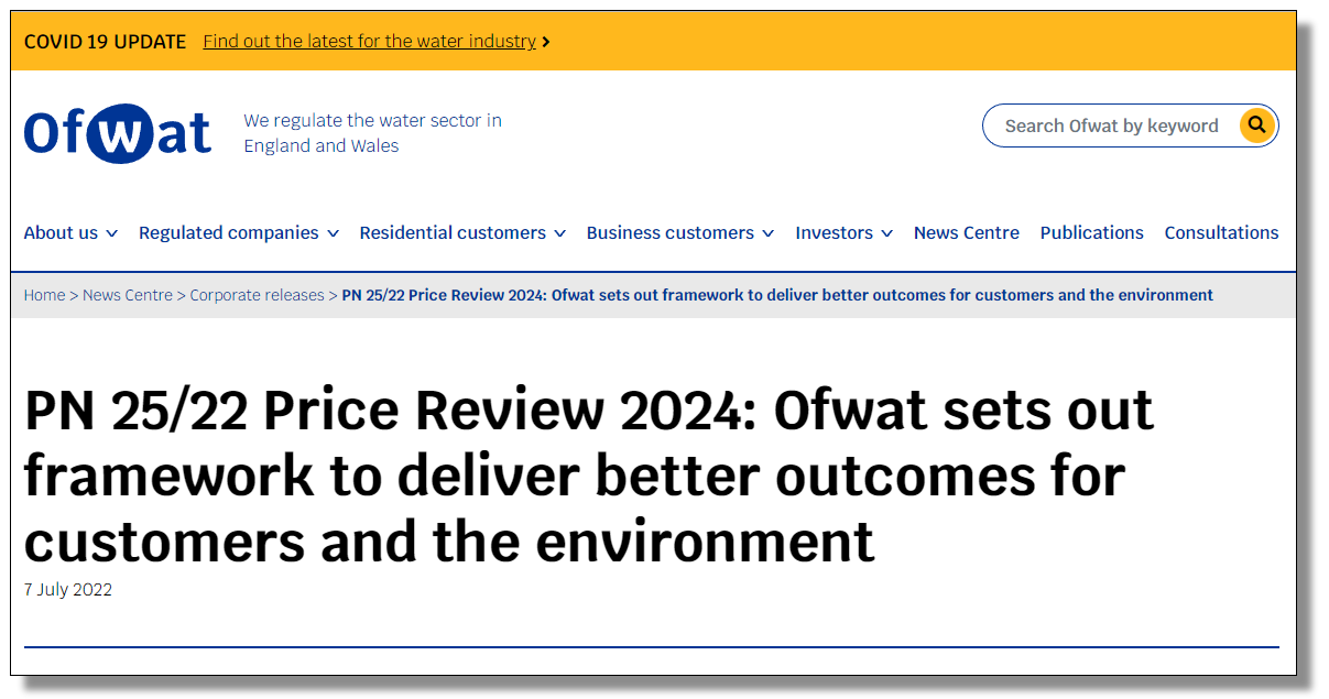 “All Change!” for the Ofwat funding model – Havant Matters